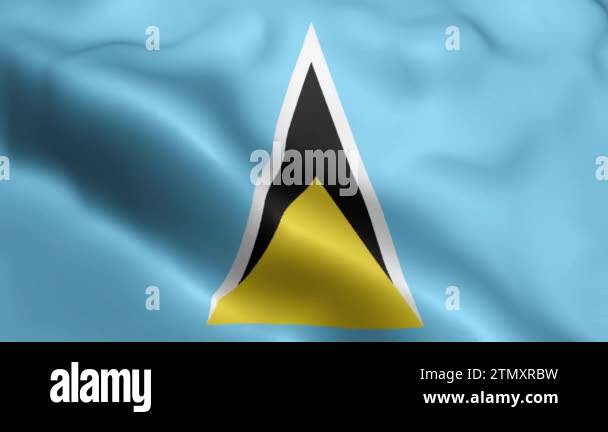 Saint Lucia Flag video waving in wind. Saint Lucia Flag Wave Loop ...