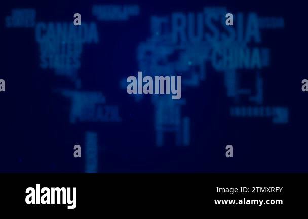 Words cloud of world map with country name typhography 4K resolution ...