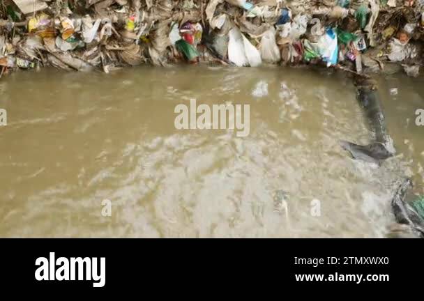 water pollution in river because industrial not treatment wastewater ...
