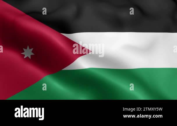 Jordan Flag video waving in wind. Jordan Flag Wave Loop waving in wind ...