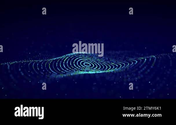3D digital circular dynamic wave. Technology smart wave. Seamless flow ...