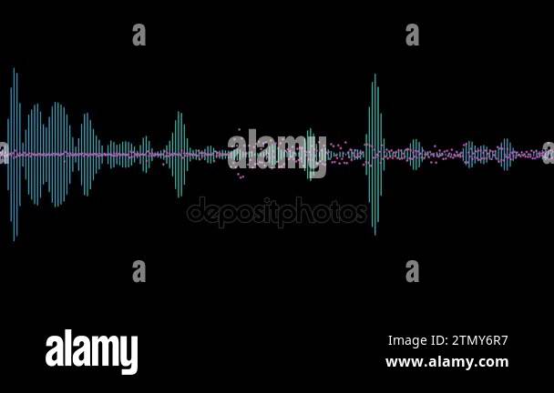 animation - computer generated equalizer bars in waveform audio ...