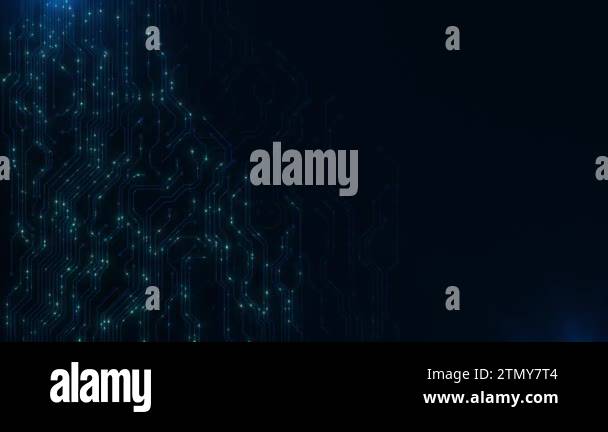 Digital Data moving on Circuit Board and CPU loop backgrounds. Computer Processing and ...