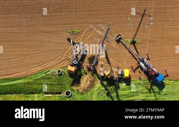 Power line crane construction Stock Videos & Footage - HD and 4K Video ...