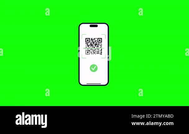phone with scan qr code to pay icon Animation loop motion graphics video transparent background ...