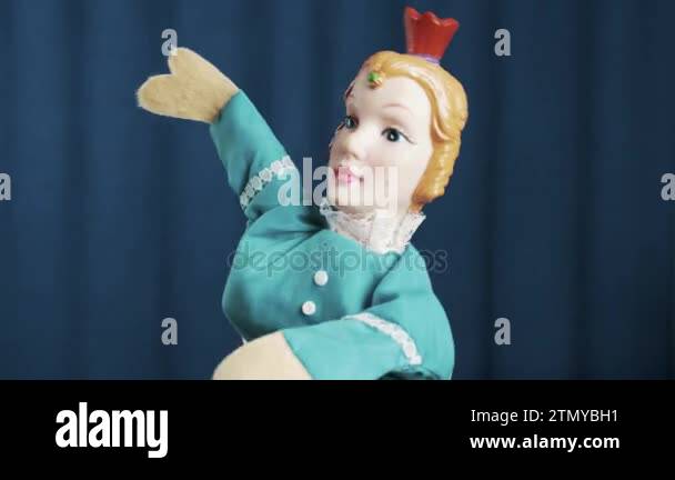 Princess hand puppet appears on scene and tells story with blue ...