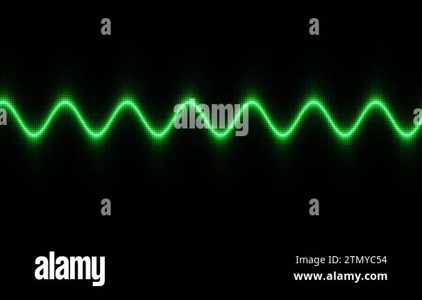 Green Sine Wave Energy Wave Frequency Digital Dot Matrix Display Loop ...