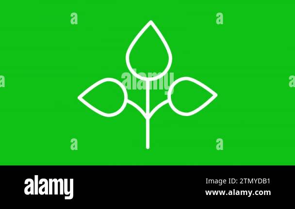 Animated plant white line icon. Swinging sedling animation. Symbol of ...