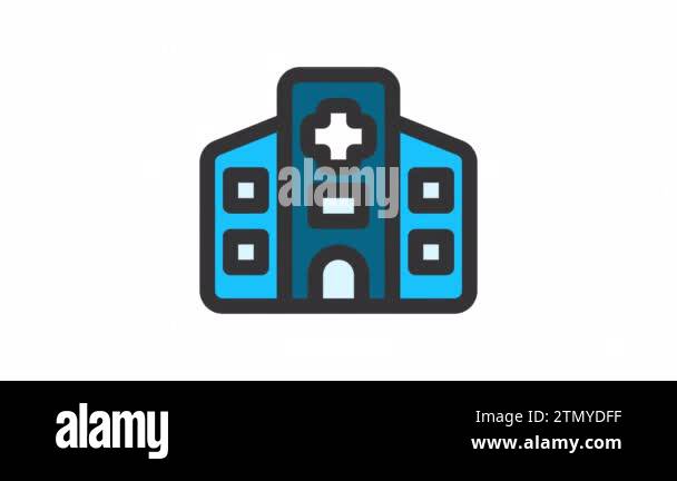 Hospital Building, Hospital animated icon on transparent background ...