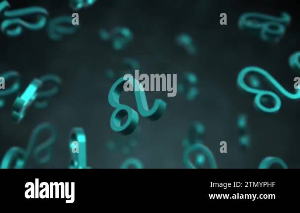 Rotating Leo Symbol Animation Background Stock Video Footage - Alamy