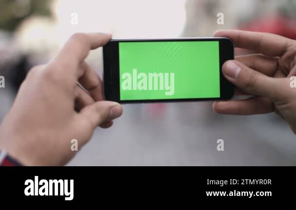 Smart Phone Held by Hand Green screen Chroma Key Tracking Motion ...