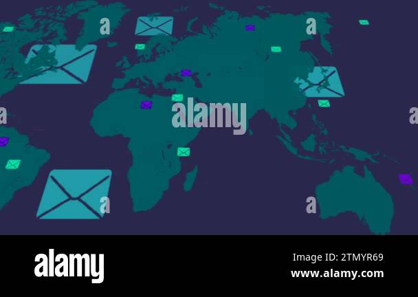 emails background - world moving from right to left - vector animation ...