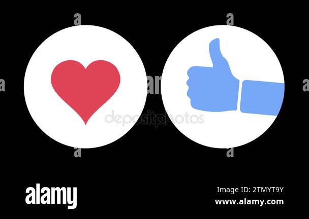 Love and Like Social Media Emoticon Animations Stock Video Footage - Alamy