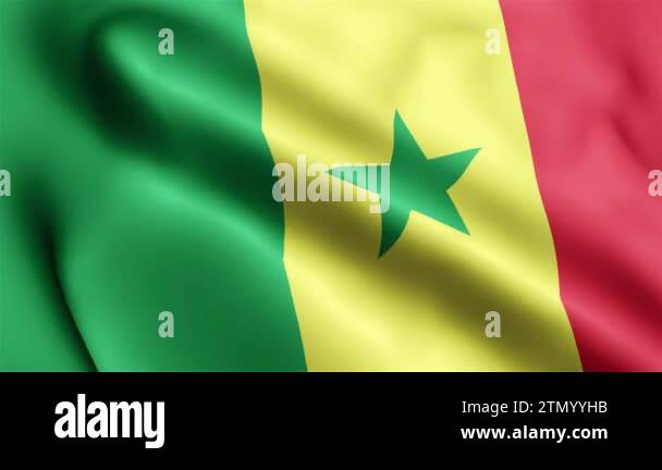 Senegal Flag video waving in wind. Senegal Flag Wave Loop waving in ...
