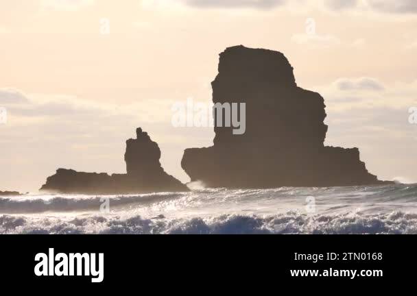 Evening in Talisker bay on west coast of the Isle of Skye in Scotland ...
