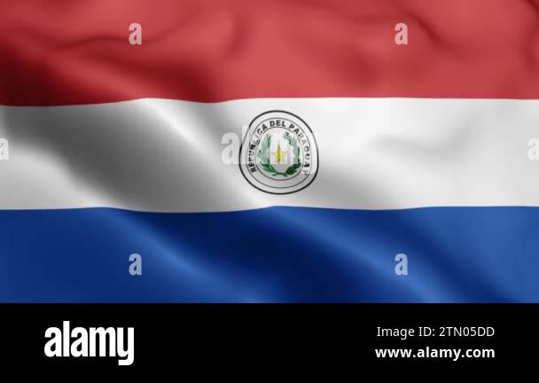 Paraguay Flag video waving in wind. Paraguay Flag Wave Loop waving in ...