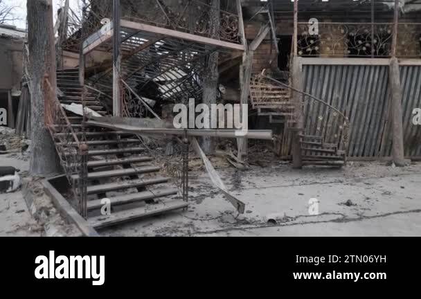 The devastating aftermath of war is captured in this picture, depicting ...