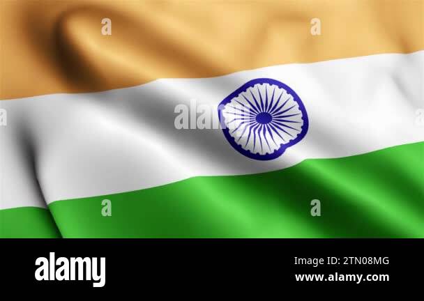 India Flag video waving in wind. India Flag Wave Loop waving in wind ...