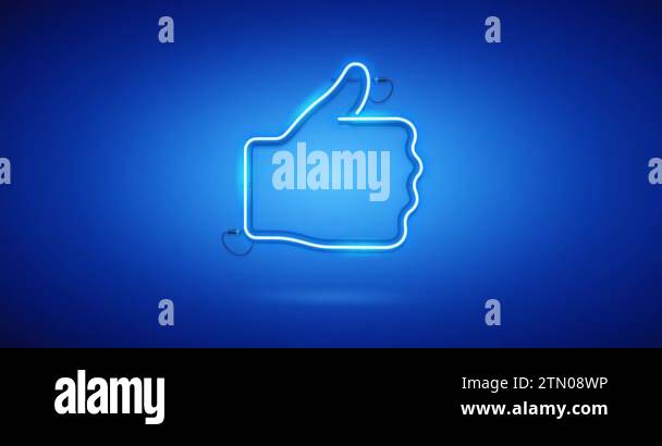 Blue Neon Like Sign Animation. Thumbs up sign makes it quick and easy ...