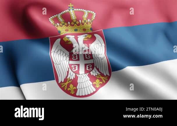 Serbia Flag video waving in wind. Serbia Flag Wave Loop waving in wind ...