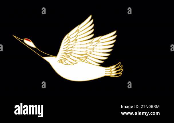 Loop animation of cranes flapping their wings, 4k, with transparent ...