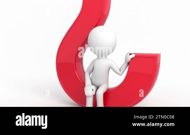 Question mark and white cartoon character Stock Video Footage - Alamy