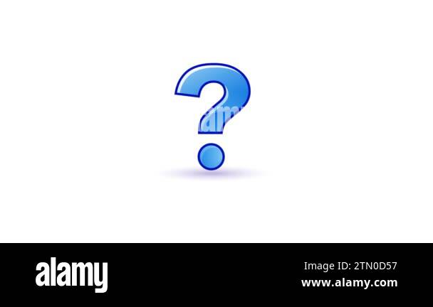 Blue color question mark animation on white. Vd 1995 Stock Video ...