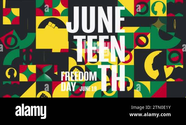 Juneteenth. Freedom Day. June 19. Flat holiday animation. Motion ...