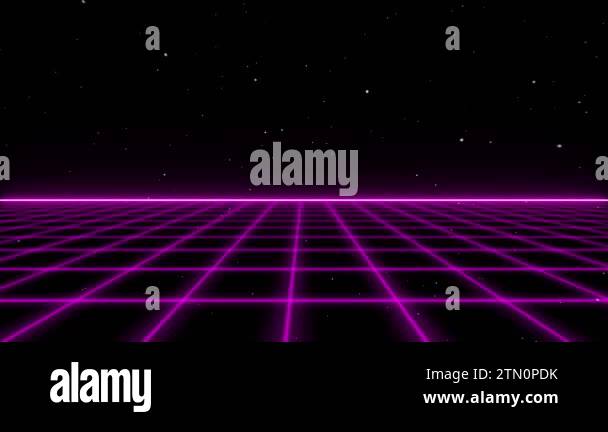 Retro cyberpunk style 80s Sci-Fi Background Futuristic with laser grid ...