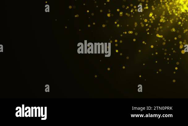 Golden luxury bokeh on particles floating in the air. Dust and glitter particles background ...