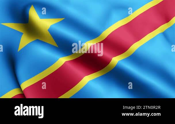 Congo Flag video waving in wind. Congo Flag Wave Loop waving in wind ...