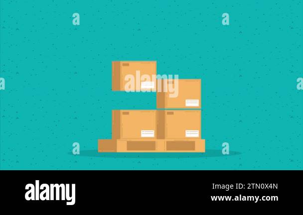 Delivery boxes carton stack animation Stock Videos & Footage - HD and ...
