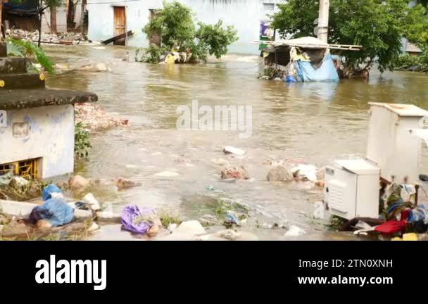 Muddy River in Flood, Flooding by Rain, Storm, Flooded, Calamity Stock ...