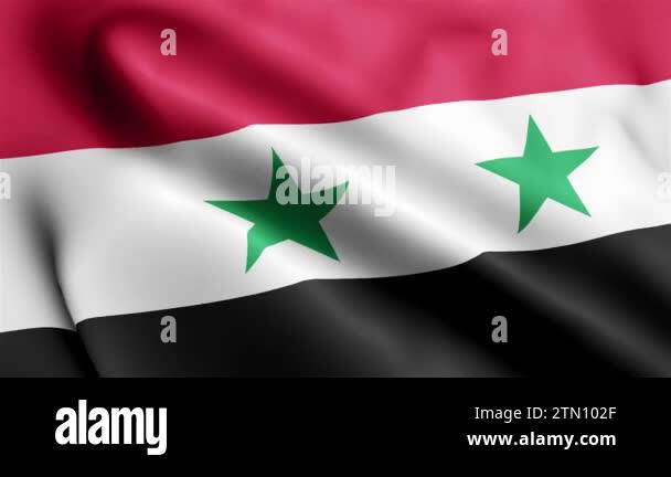 Syria Flag video waving in wind. Syria Flag Wave Loop waving in wind ...