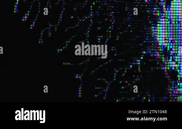 Screen distortion. Glitch fluid. LCD display damage. Blue pink green ...