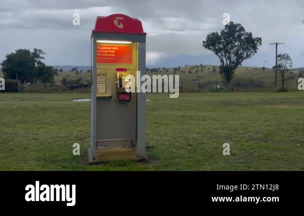 Telecom phone booth in remote location in Australia.Telecom is ...
