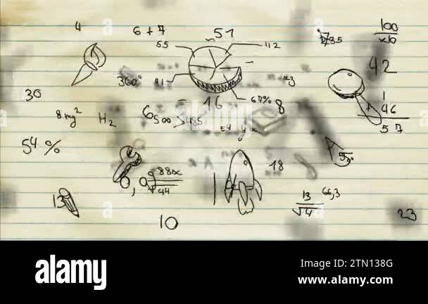 Hand-Drawn Numbers - Background Loop - Symbols and drawings - Old Paper ...