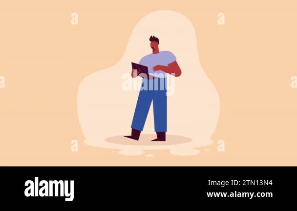 Man standing using laptop animation Stock Videos & Footage - HD and 4K ...