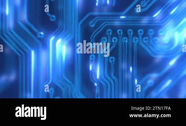 Computer Microchip And Circuit Board Hologram On Black Background For Programming Coding And