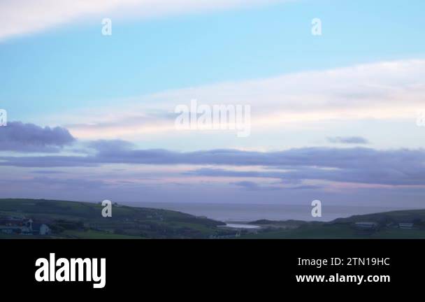 Calm and serene, the Irish countryside at twilight is a breathtaking ...