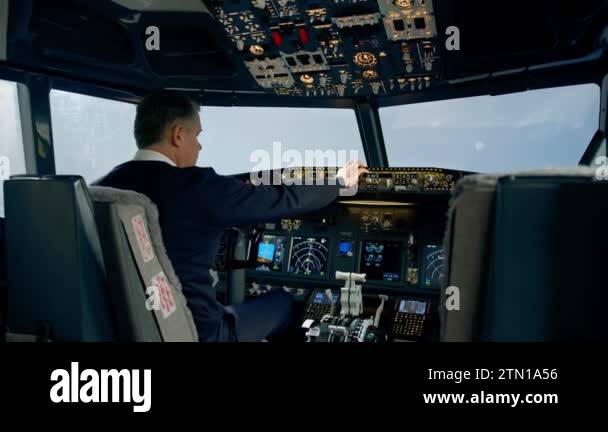 Commercial aircraft pilot adjusts aircraft flight parameters during ...