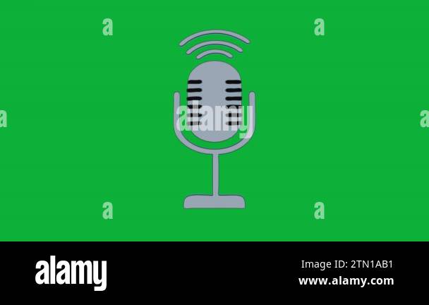 Animated Microphone on Green Screen, Transforming Sound into Motion ...