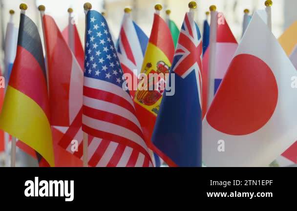 Row of international flags Stock Videos & Footage - HD and 4K Video ...