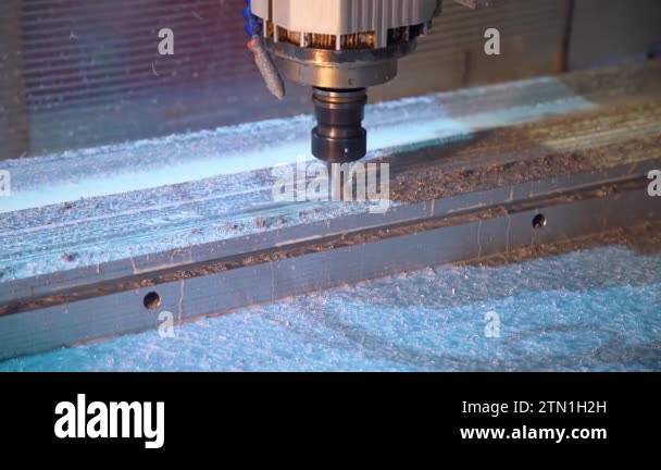 Working process of the milling machine at the factory, milling shapes ...