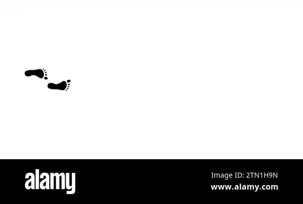 Feet loader loop animation. 4K resolution animation. Human foot print ...