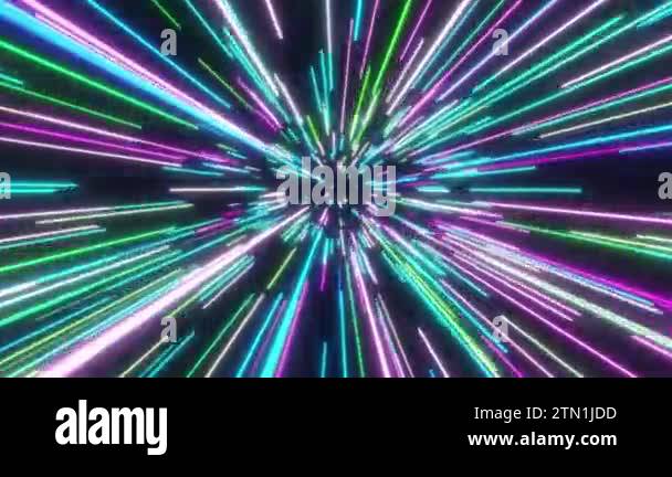 Star tunnel with neon standing numbers 2023, happy new year greeting in ...