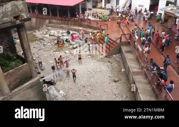 July 5th 2022 Katra, Jammu and Kashmir, India. People having bath at ...