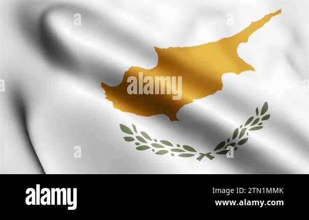 Cyprus Flag video waving in wind. Cyprus Flag Wave Loop waving in wind ...