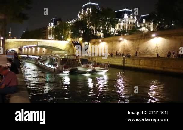 boat trimaran Isabelle Adjani with passengers floats Stock Video ...