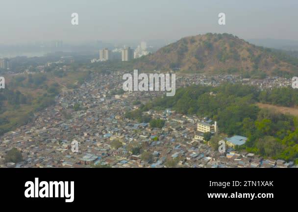 The 4K slums area drone view offers a compelling and detailed portrayal ...